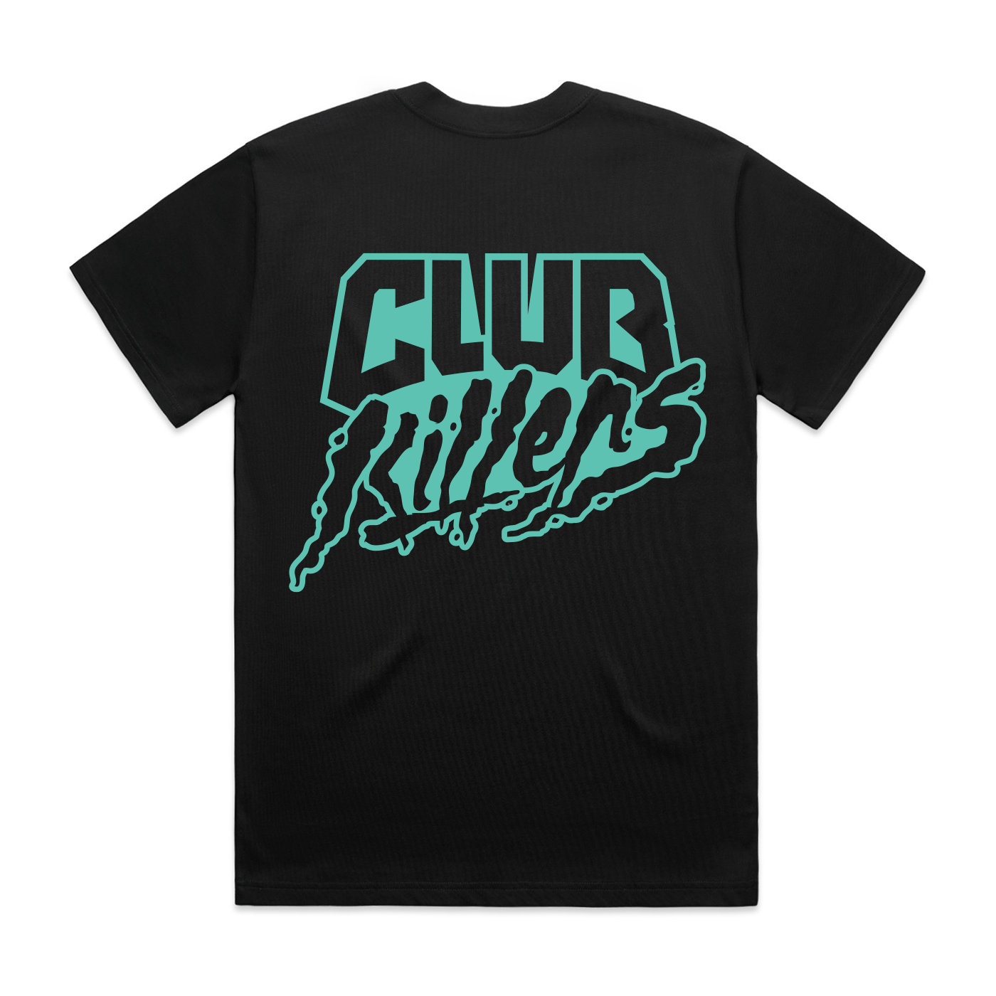 CLUB KILLERS TEAL LOGO - OVERSIZED BLACK HEAVY TEE